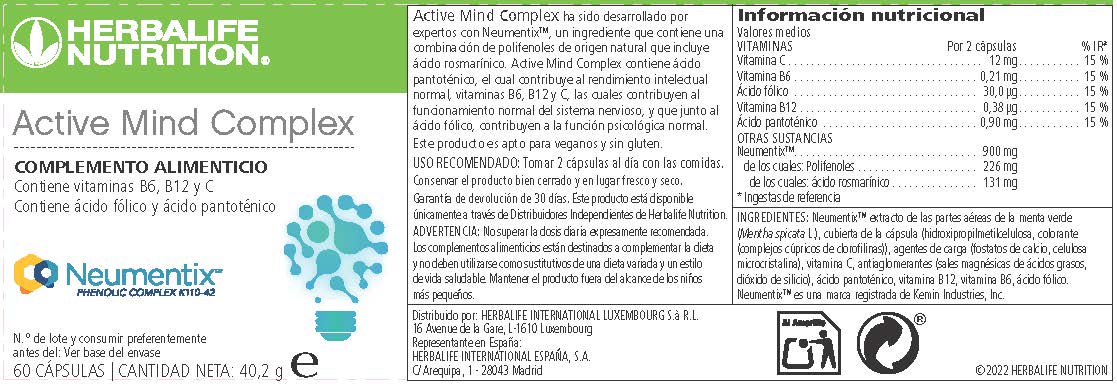 Active Mind Complex 60 Tabletas - Batidiboo